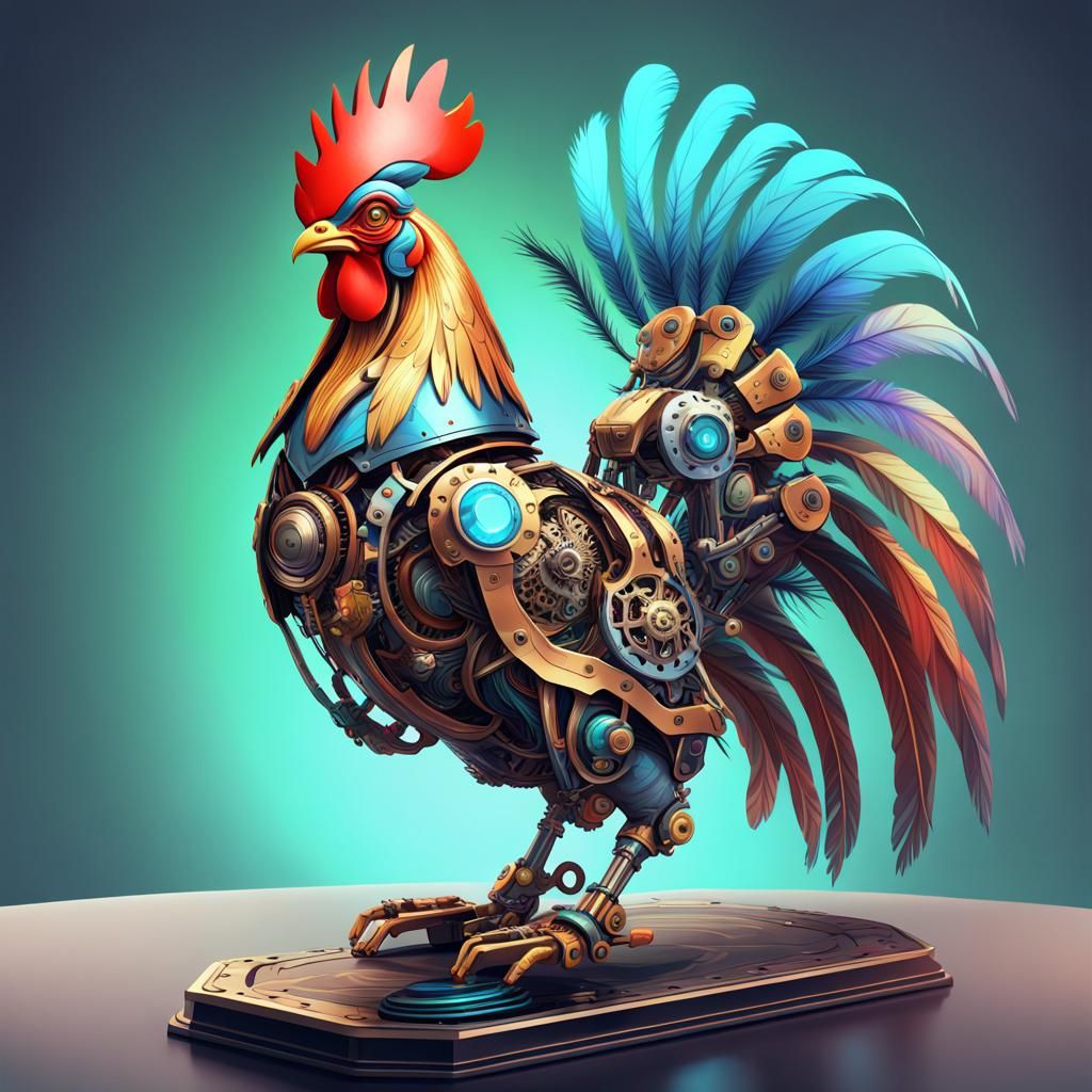 Robo Rooster - AI Generated Artwork - NightCafe Creator