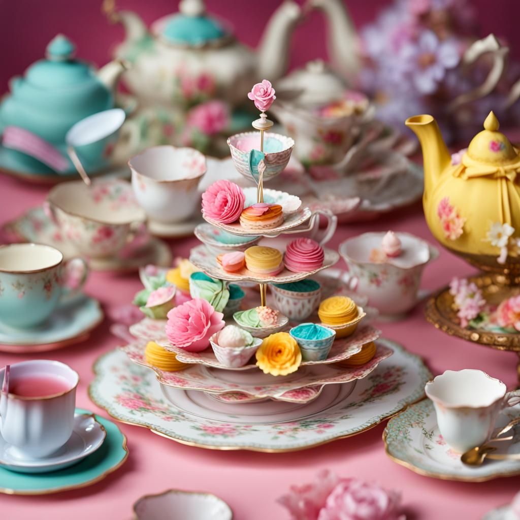 Paper Tea-Party - AI Generated Artwork - NightCafe Creator