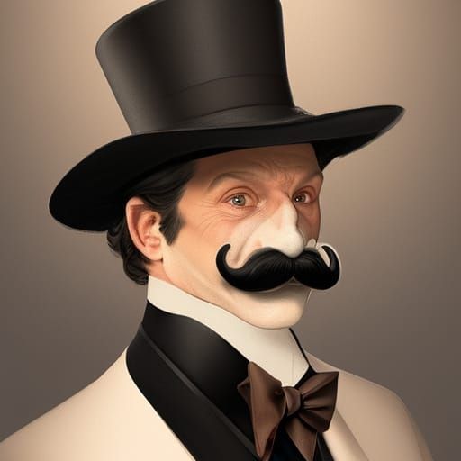 A magician who wears a mustache - AI Generated Artwork - NightCafe Creator
