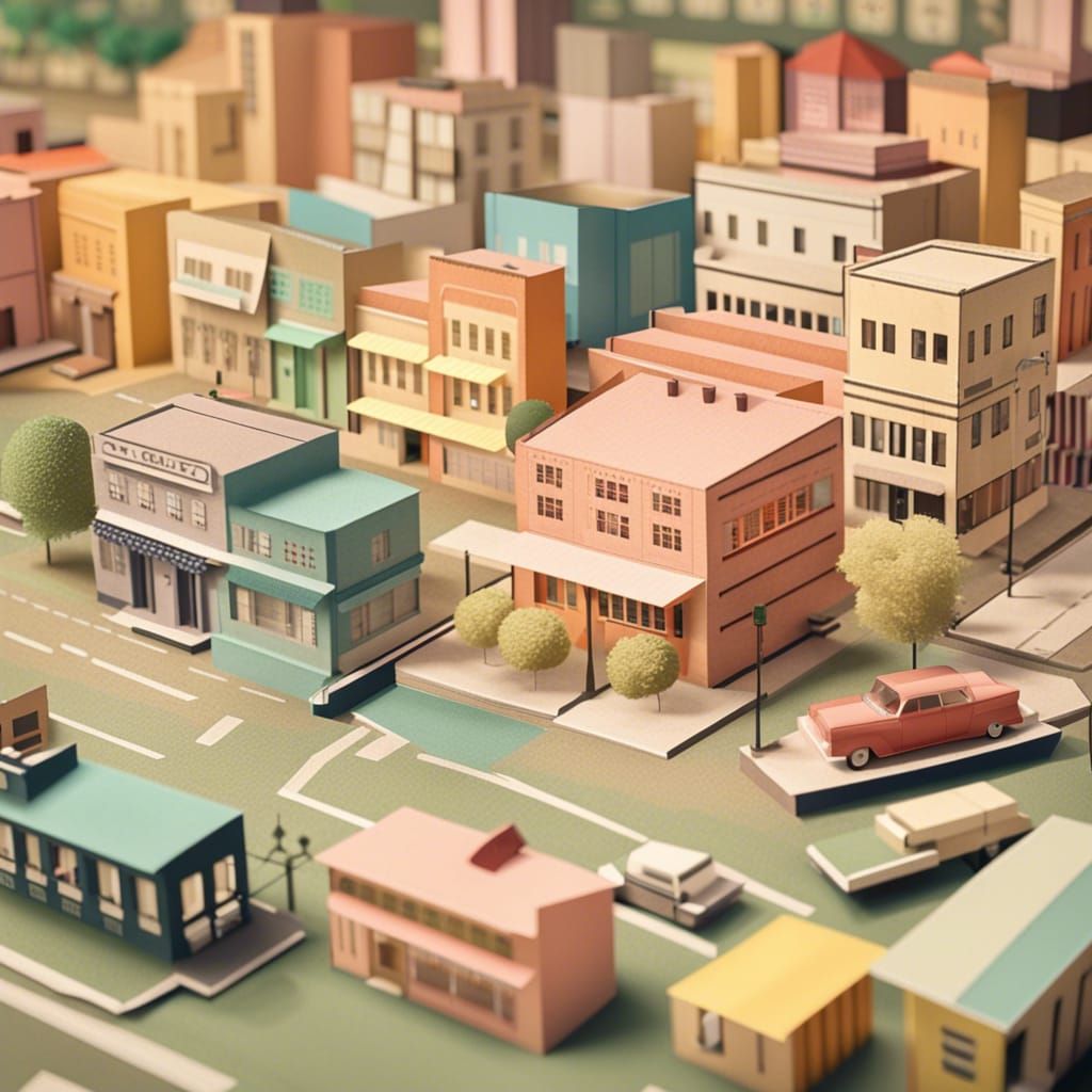 Paper Town 1 - AI Generated Artwork - NightCafe Creator