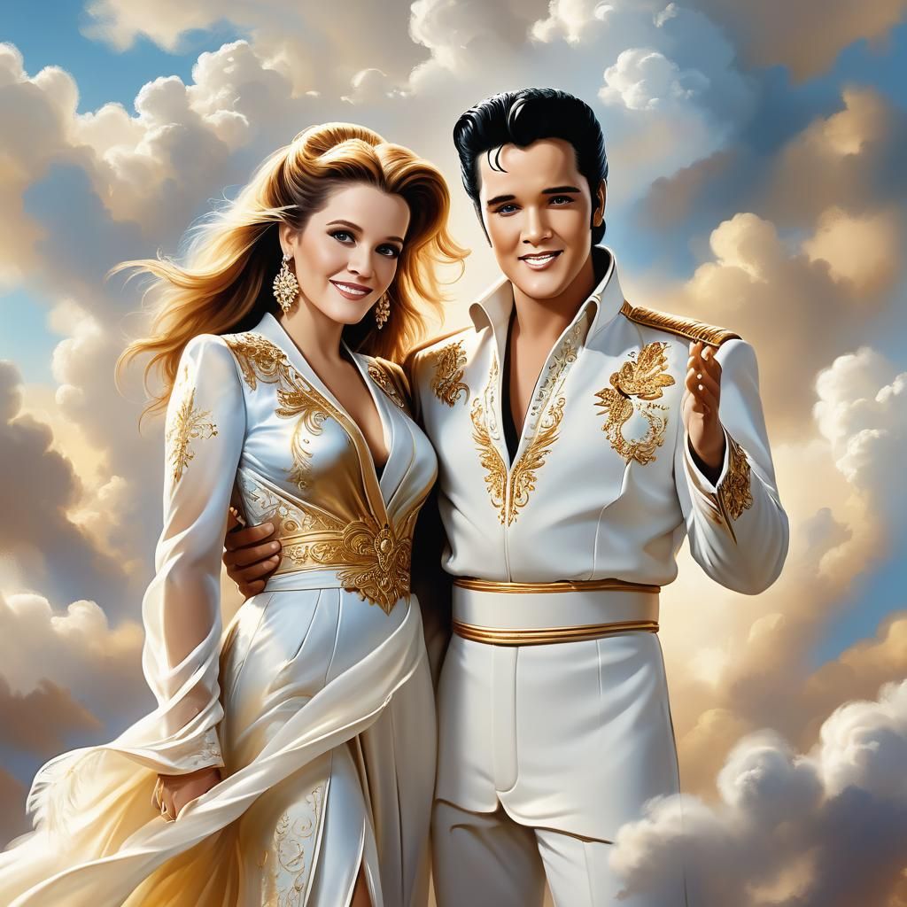 Father and Daughter in Heavenly Bliss - AI Art