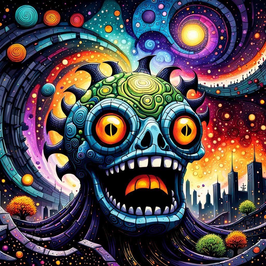 Evil monsters. poorly drawn face bokeh deformed DSLR spacecore ...