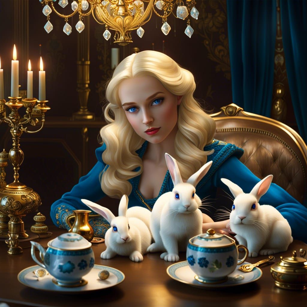 Just a Girl with her Rabbits - AI Generated Artwork - NightCafe Creator