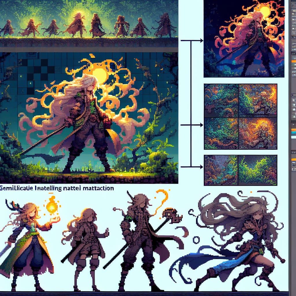 Vibrant Platformer Character in Pixel Art Style - AI Art