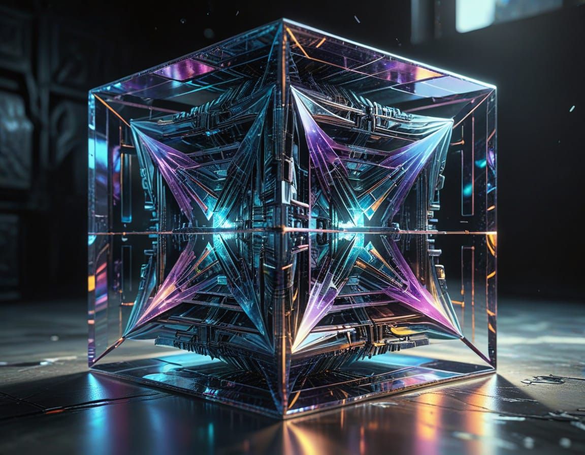 Surreal Futuristic Polydimensional Art Inside a Vi... - AI Art