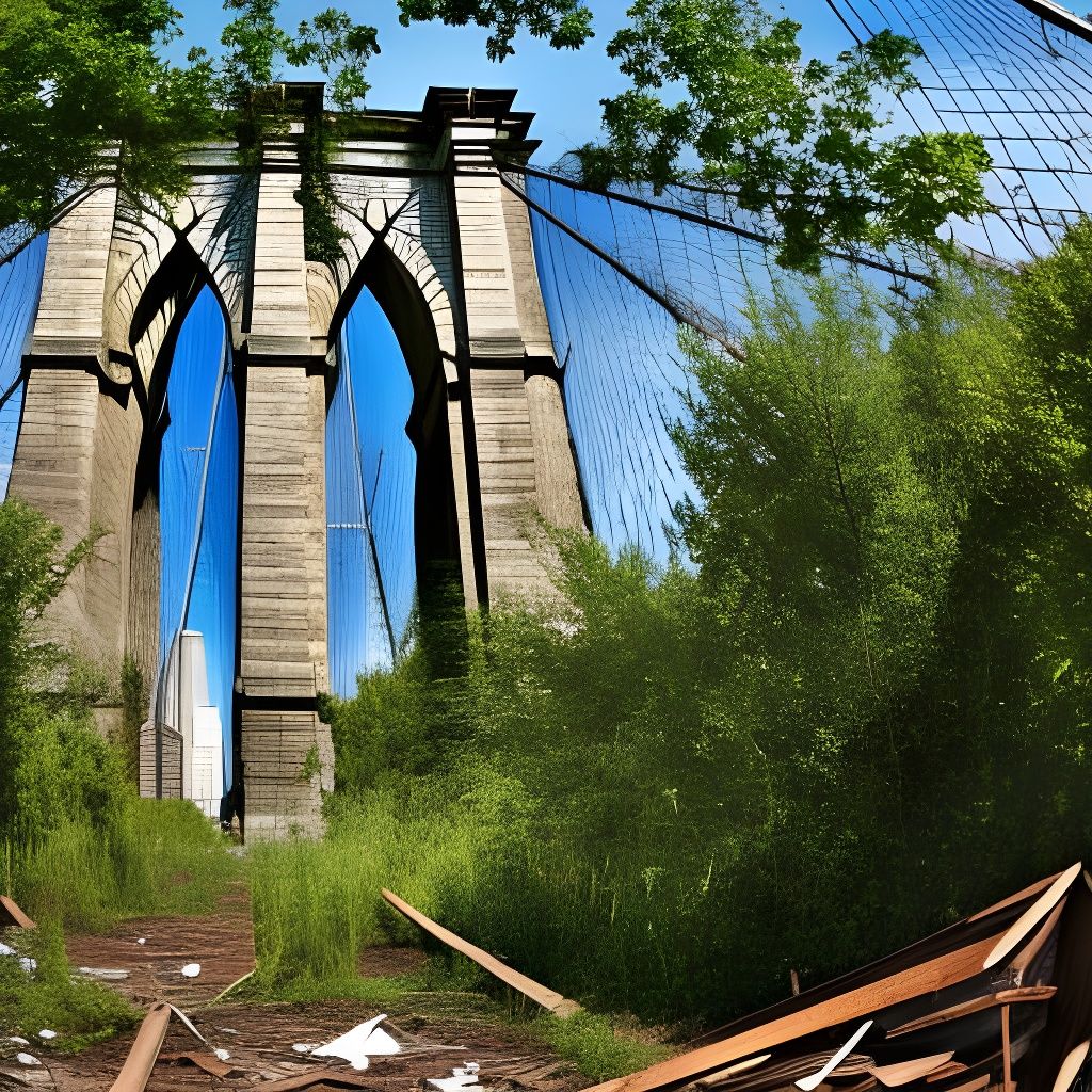 New York Brooklyn bridge after people - AI Generated Artwork ...