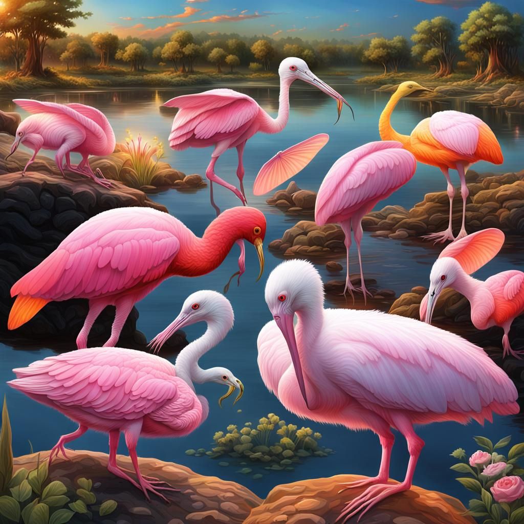 Otherworldly alien exoplanet, white_pink_light-pink_hot_pink_orange ...