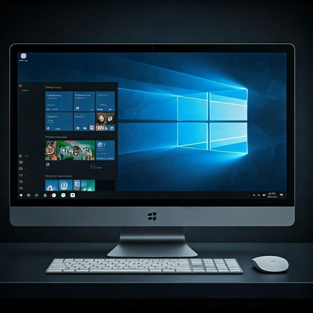 Futuristic Windows 11 Pro Workspace in Dark Minima... - AI Art