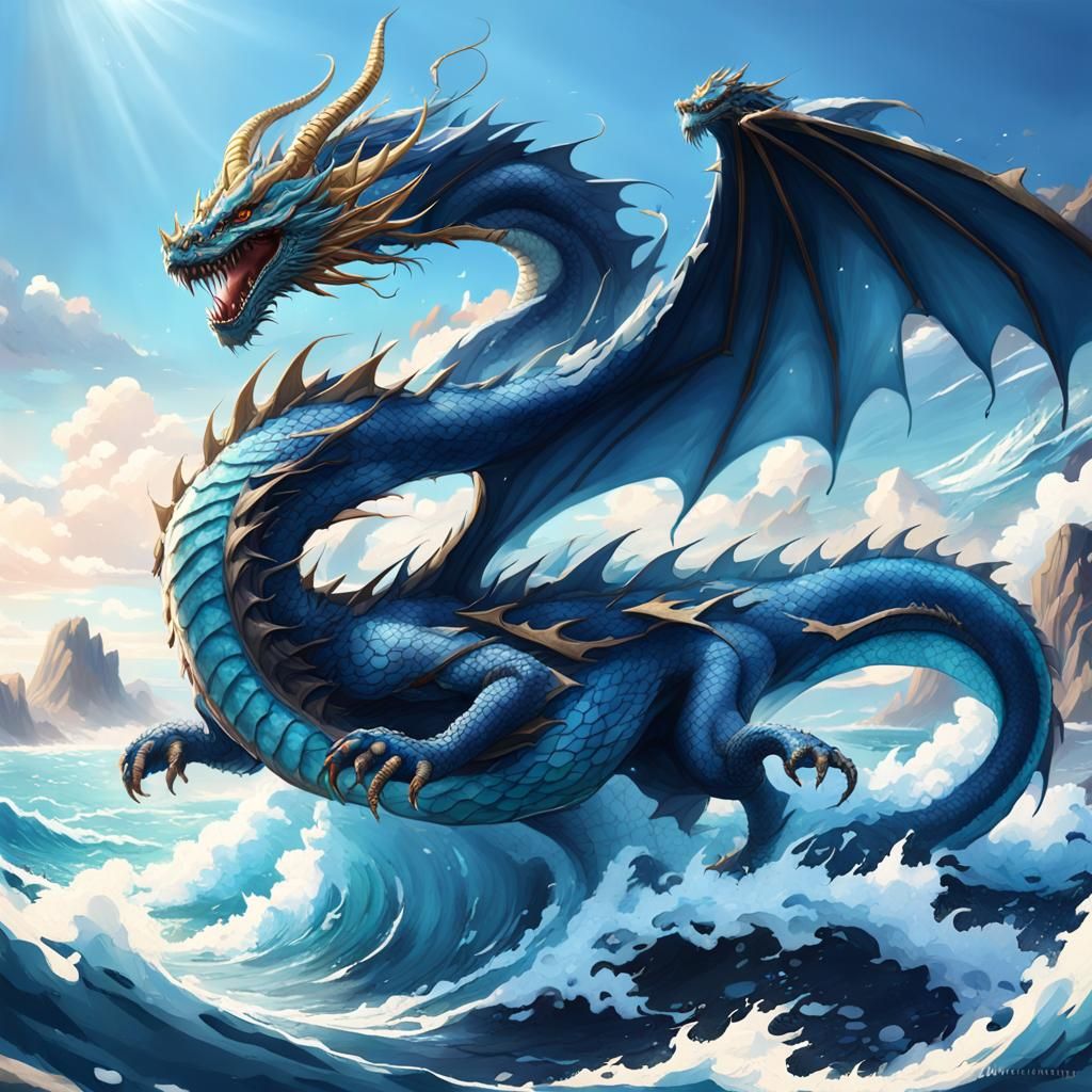 Five elements dragon-water - AI Generated Artwork - NightCafe Creator