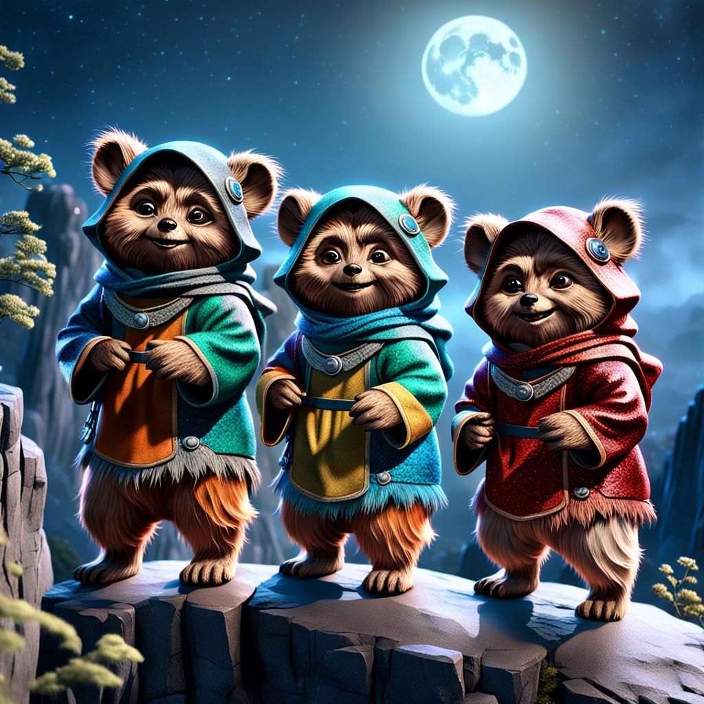 happy ewoks - AI Generated Artwork - NightCafe Creator