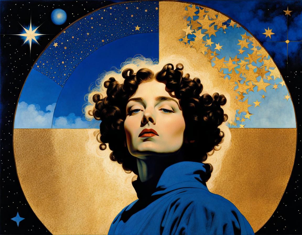 Maxfield Parrish celestial sky, dreamy dreamer, sparkling ️ ️ ️ ...