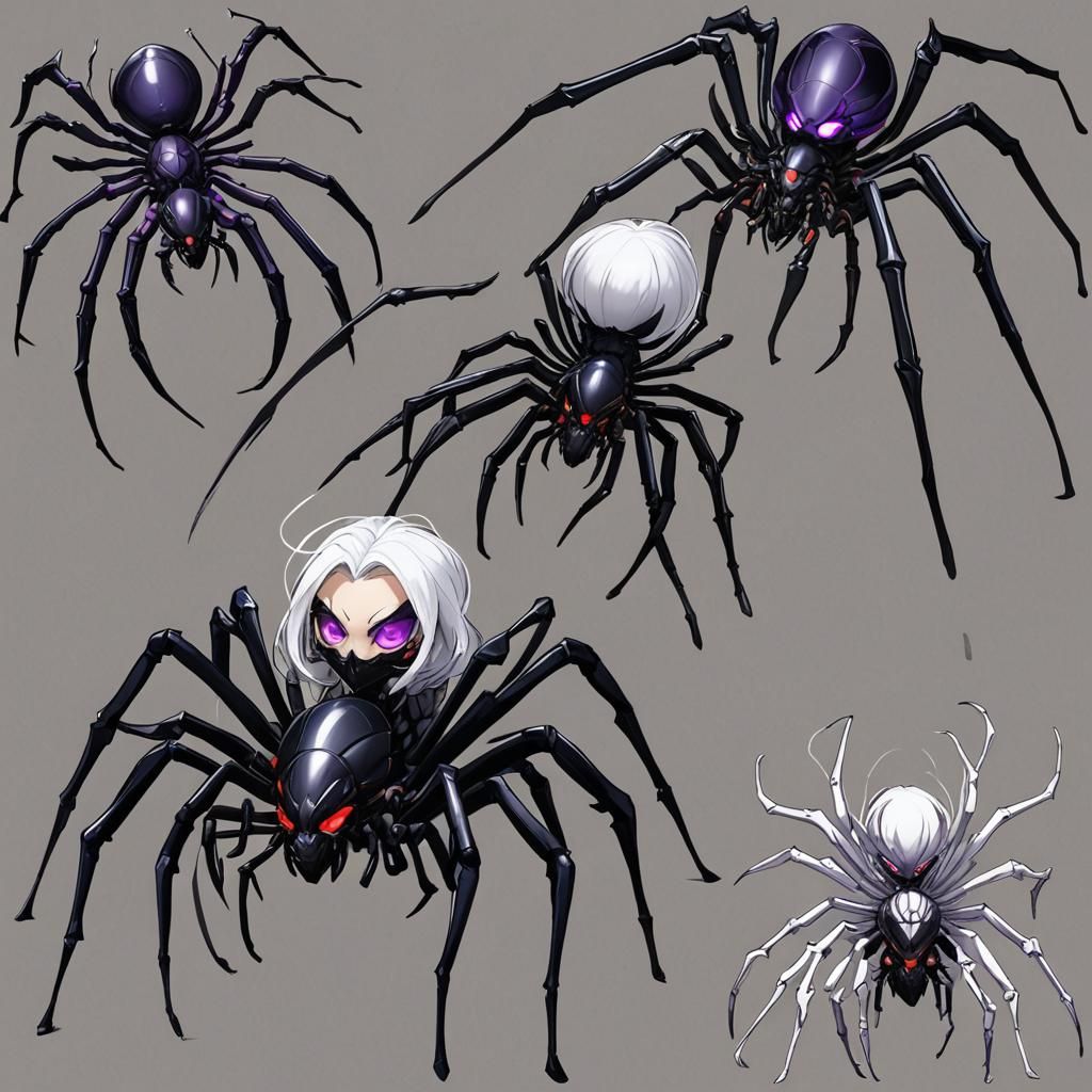 Draw an evolved Arachne fully developed spider including spider legs ...