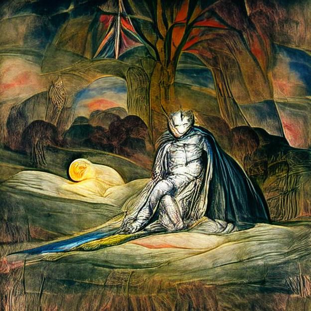 The lonely knight sits under a tree - AI Generated Artwork - NightCafe ...