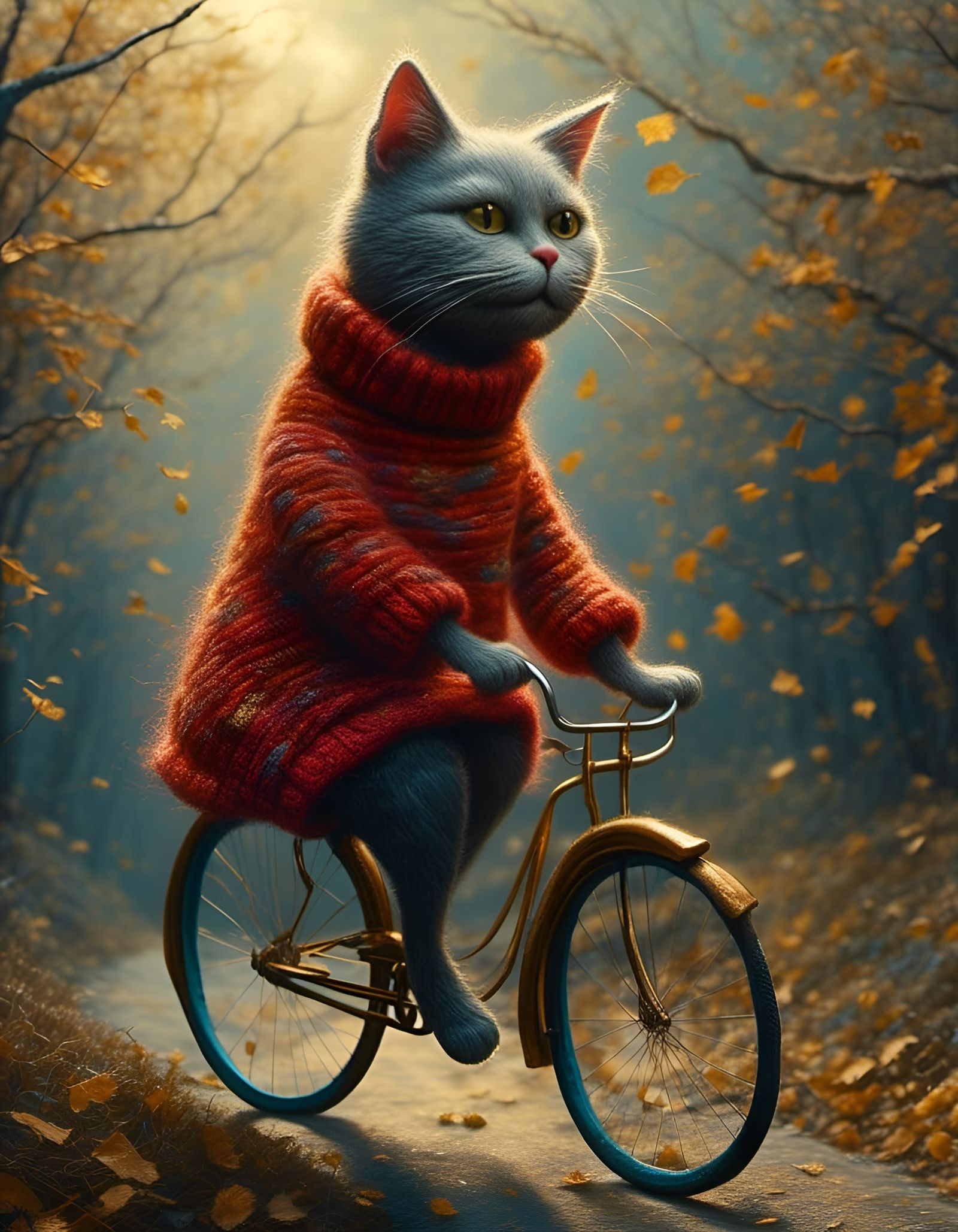 Bicycle cat (3) - AI Generated Artwork - NightCafe Creator