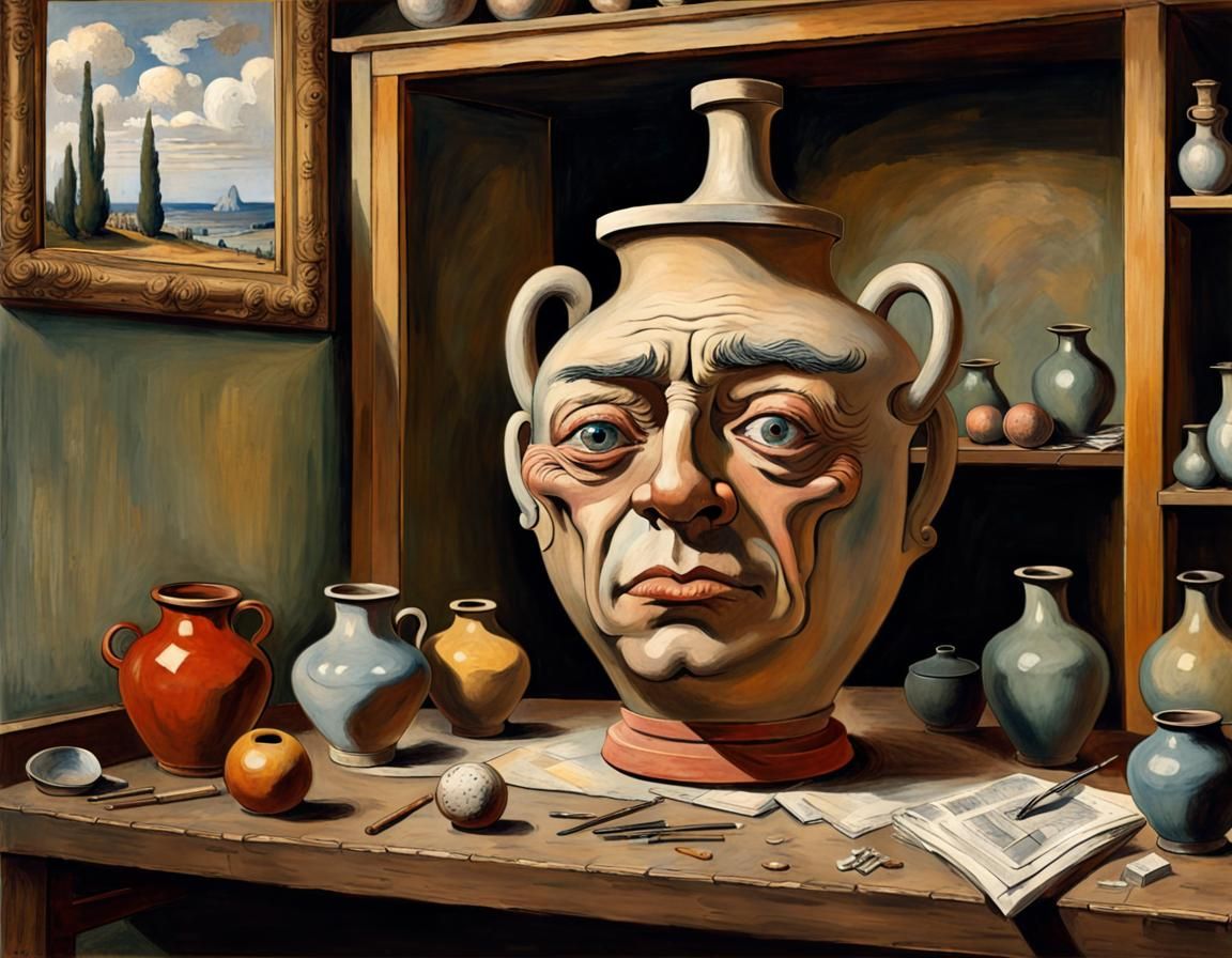 unbelievable clay pot looking like a sculpture by Pablo Picasso - AI ...