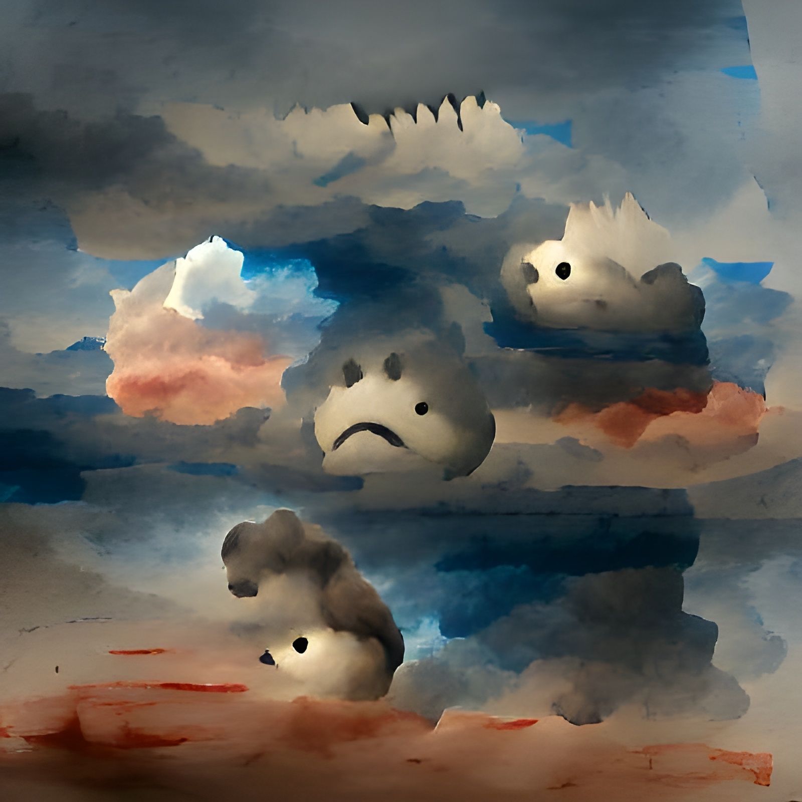 Sad clouds in a sad sky - AI Generated Artwork - NightCafe Creator
