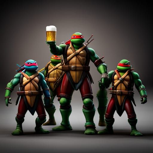 teenage mutant ninja turtles drinking beer - AI Generated Artwork ...