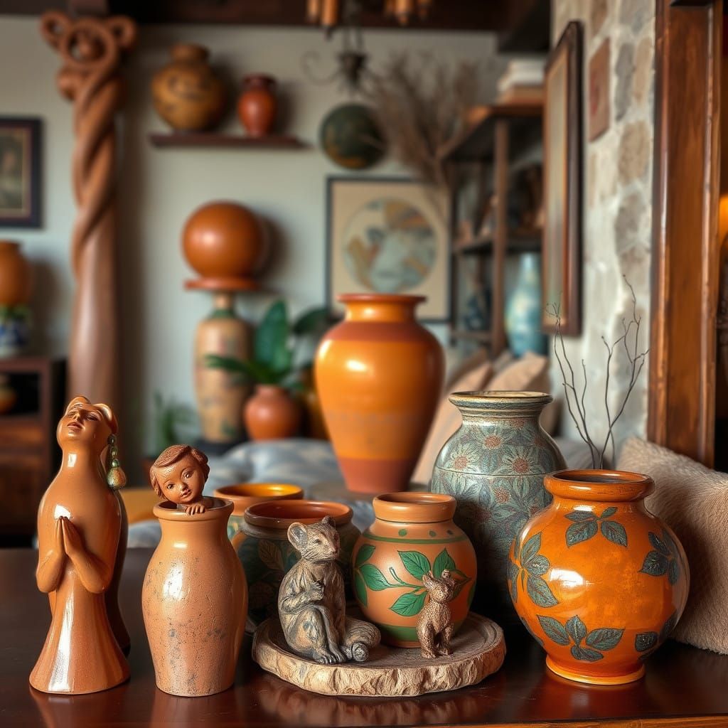 Earthly Art Deco Interior Design - AI Art