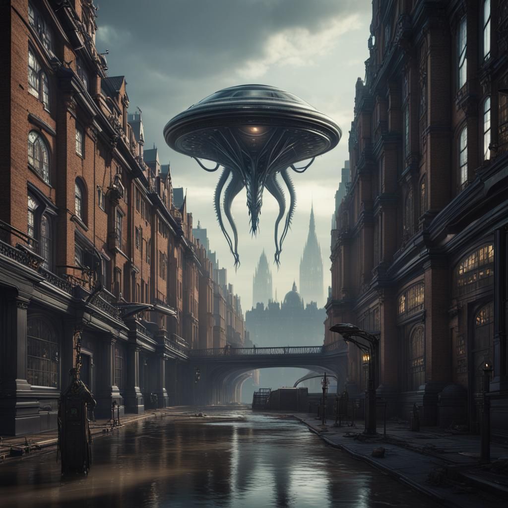 alien first contact in london - AI Generated Artwork - NightCafe Creator