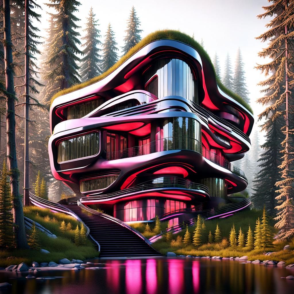 Zaha Hadid-inspired mansion built in the middle of an Northern Canadian ...