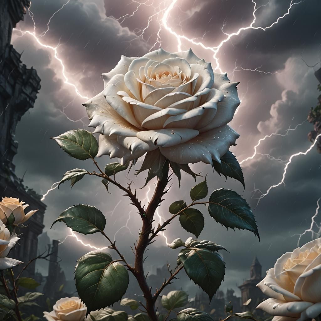 Lightning Rose - AI Generated Artwork - NightCafe Creator