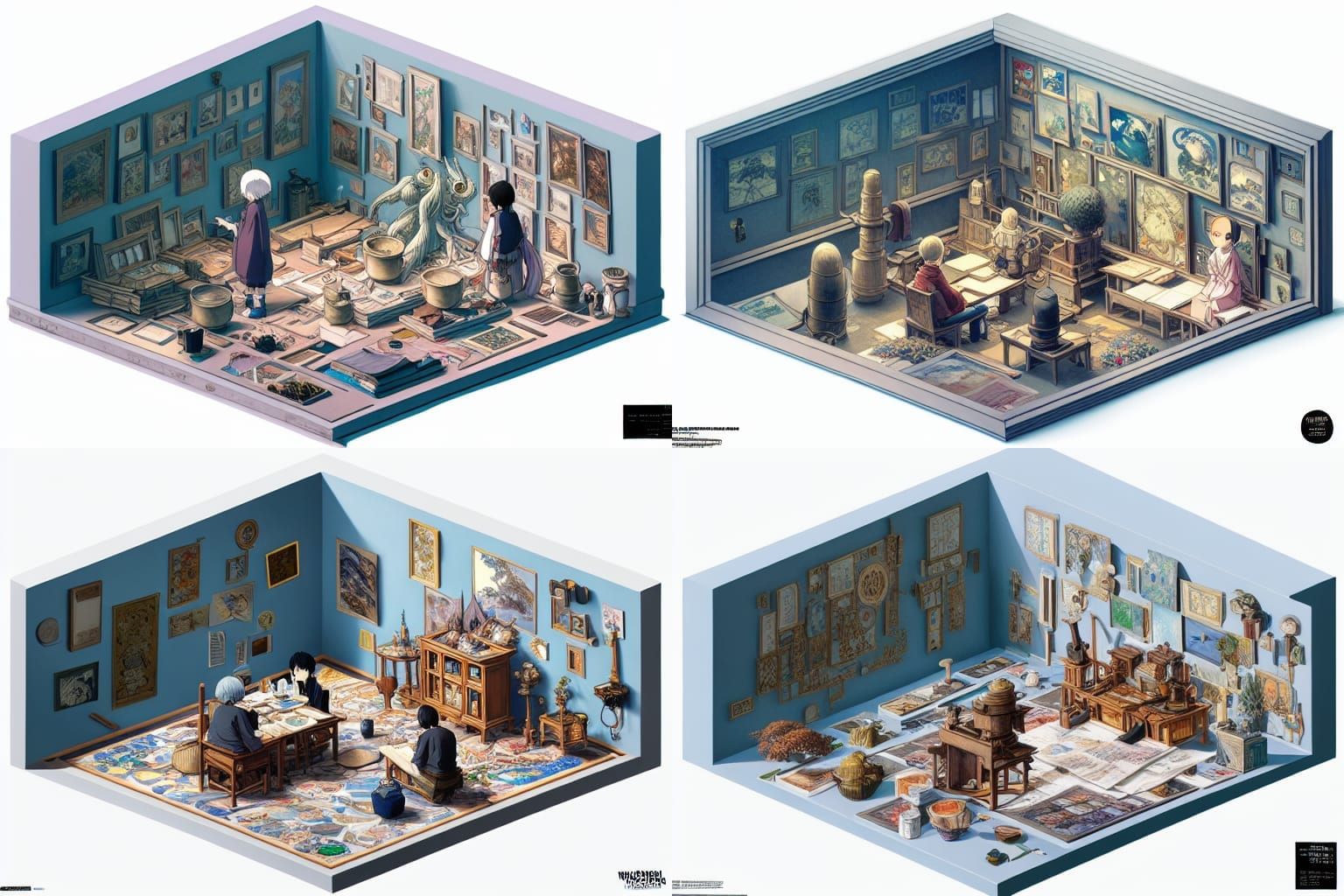 Isometric Workshop - Hayao Miyazaki - studio Ghibli - AI Generated ...