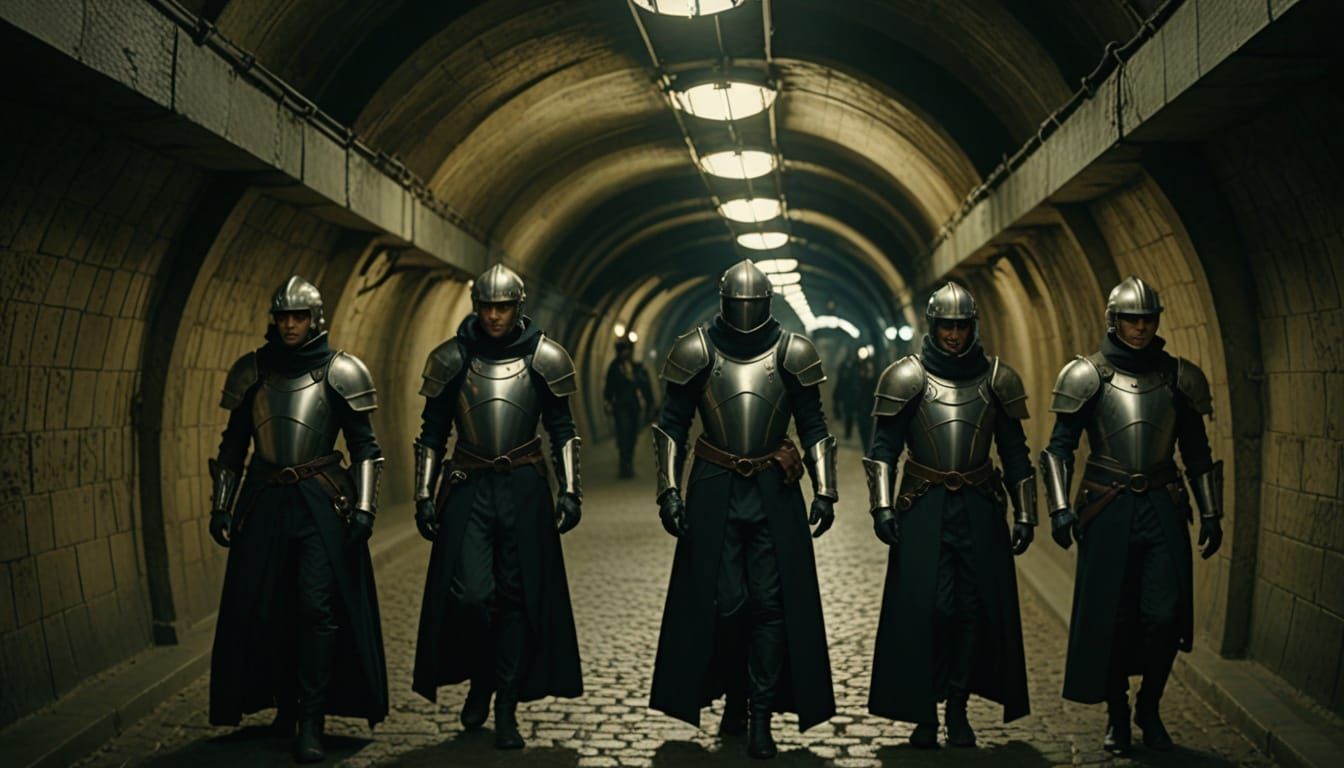 Medieval Cyborg Vampires in 17th Century Paris Tun... - AI Art