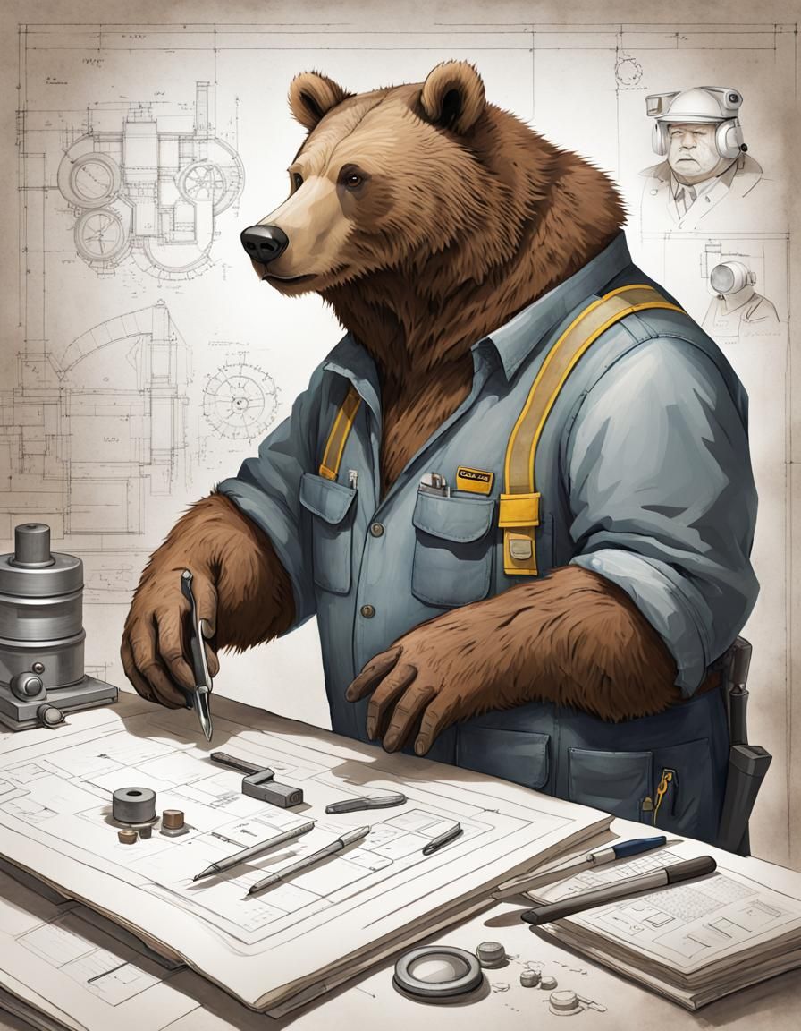 bear engineer - AI Generated Artwork - NightCafe Creator