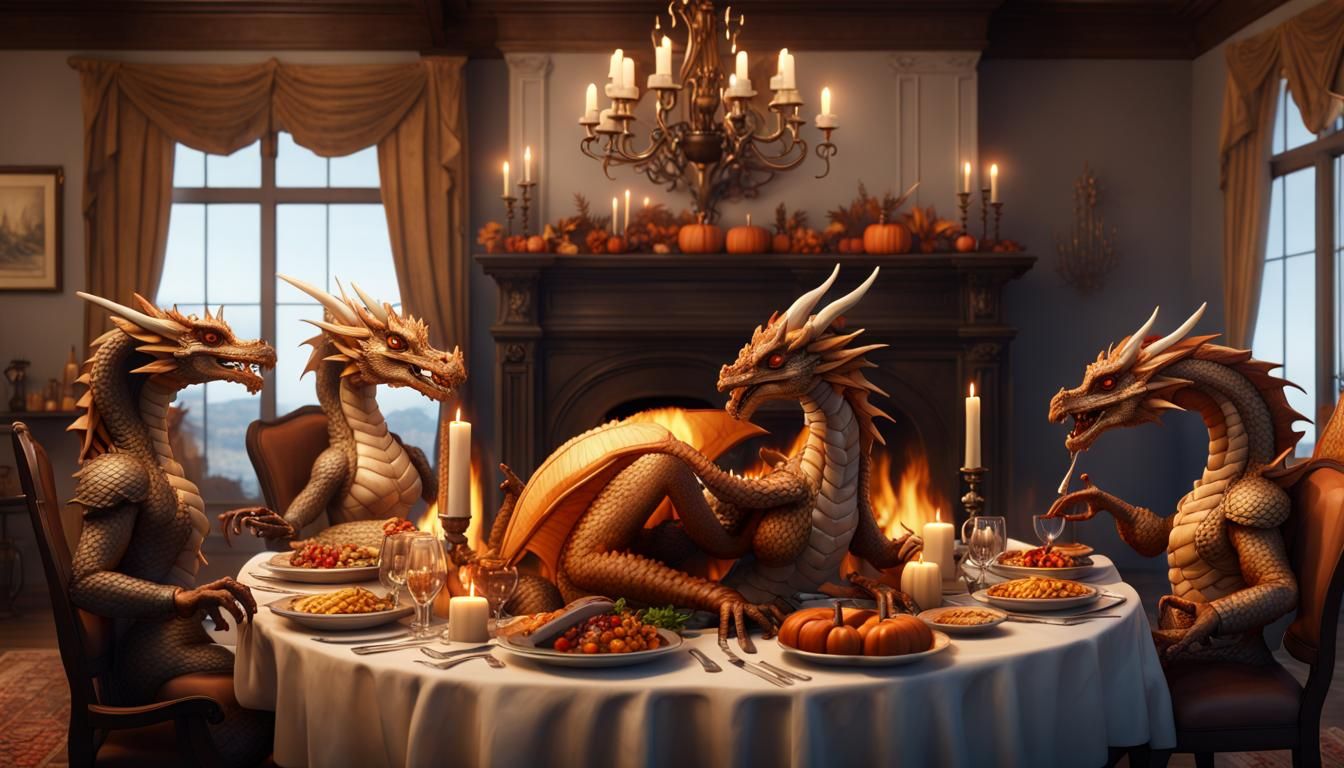 Dragon Feast - AI Generated Artwork - NightCafe Creator