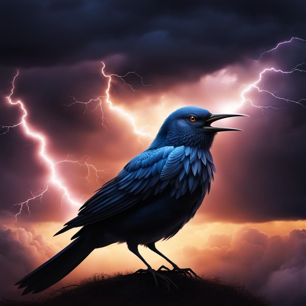 Storm Crow - AI Generated Artwork - NightCafe Creator