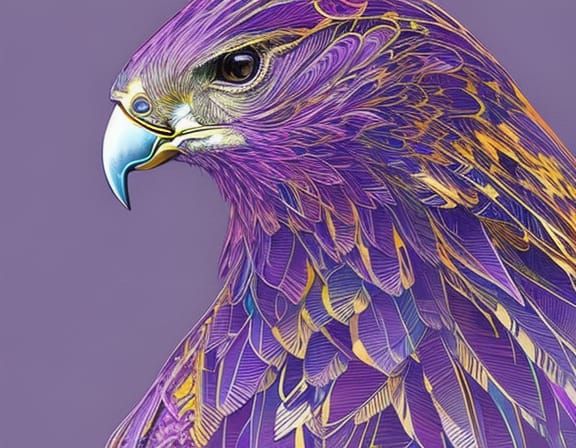 Majestic Purple Hawk Portrait - AI Generated Artwork - NightCafe Creator