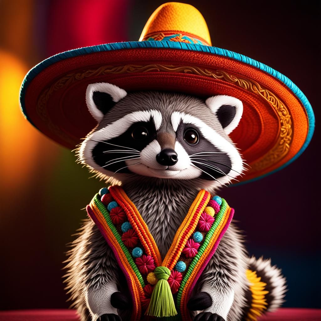 Fiesta Raccoon - AI Generated Artwork - NightCafe Creator
