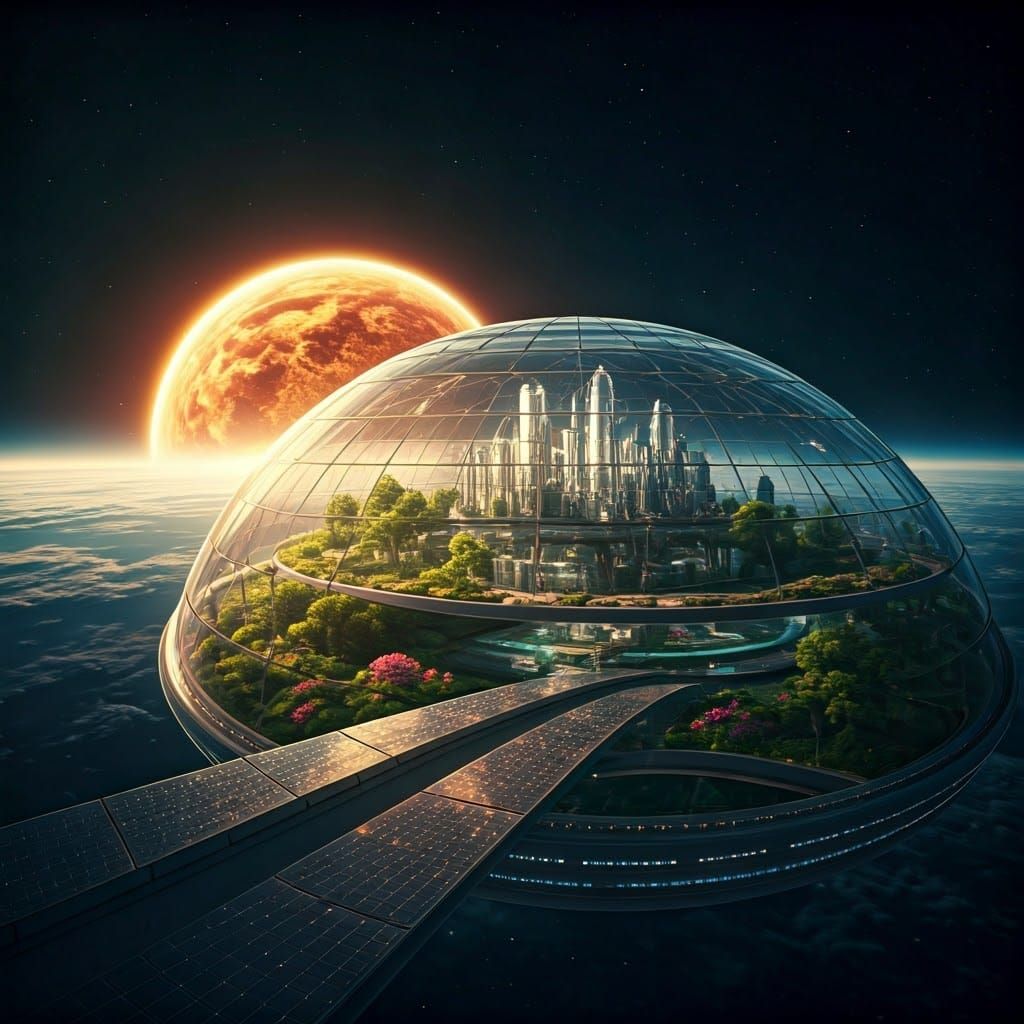 Solarpunk space city - Solarpunk space city