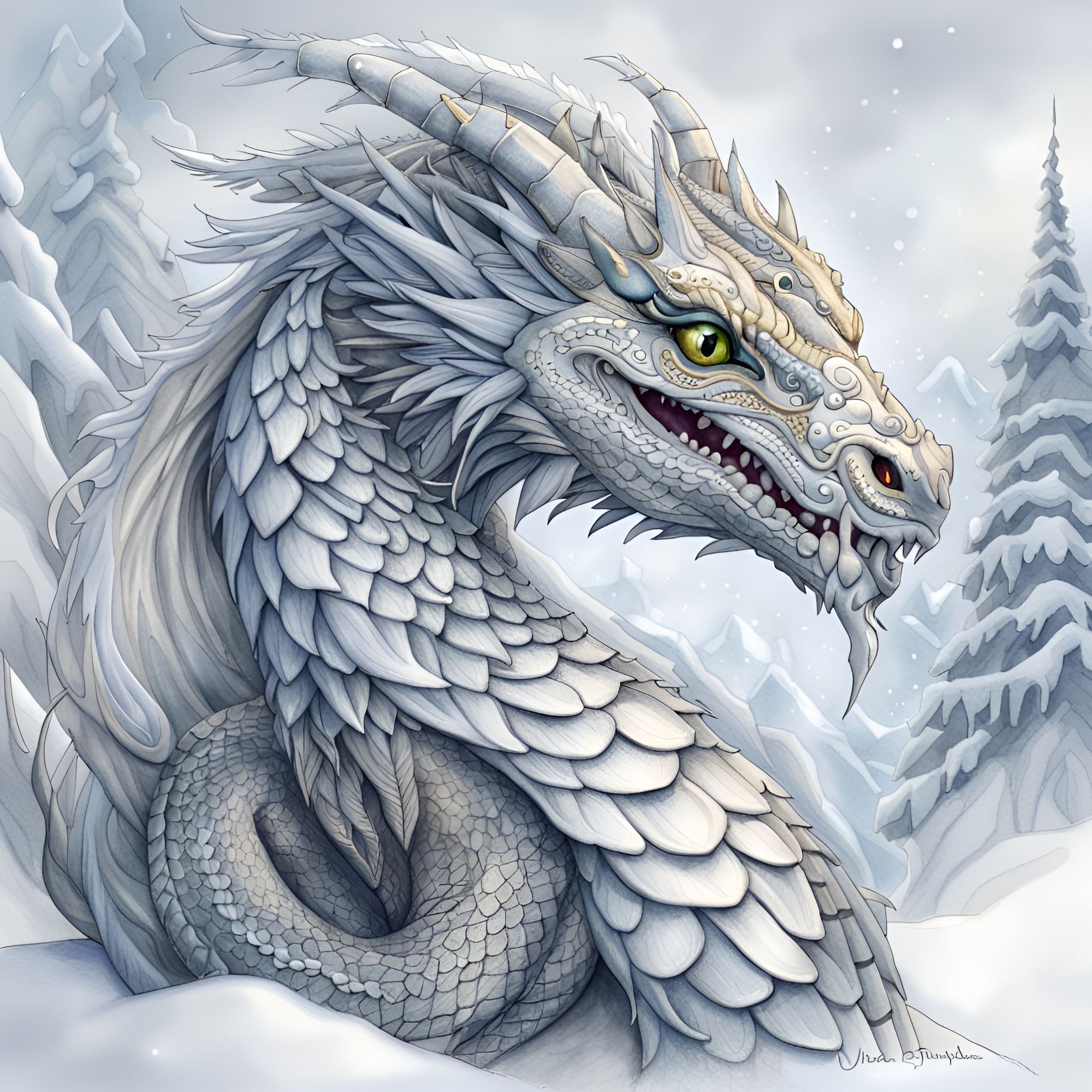 silver-snake dragon hybrid 1.0 : r/nightcafe