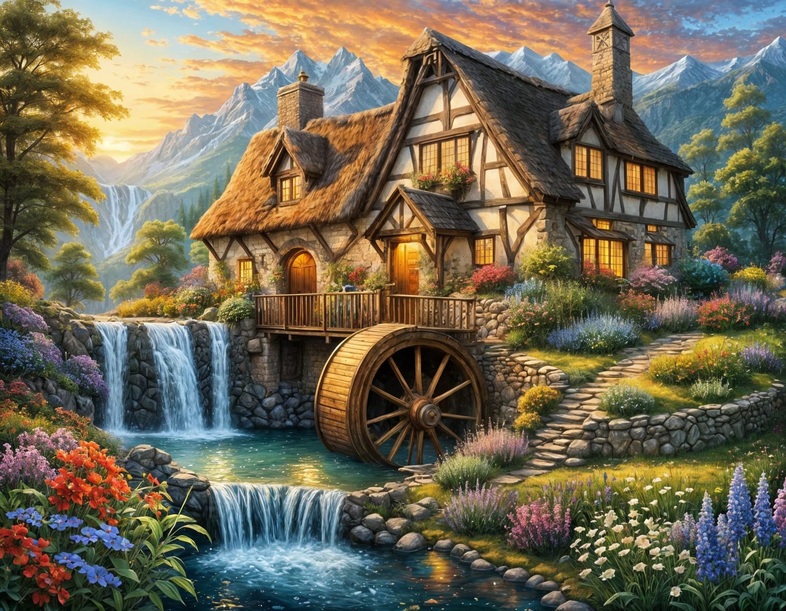 Waterwheel- Daily challenge #913 - NightCafe