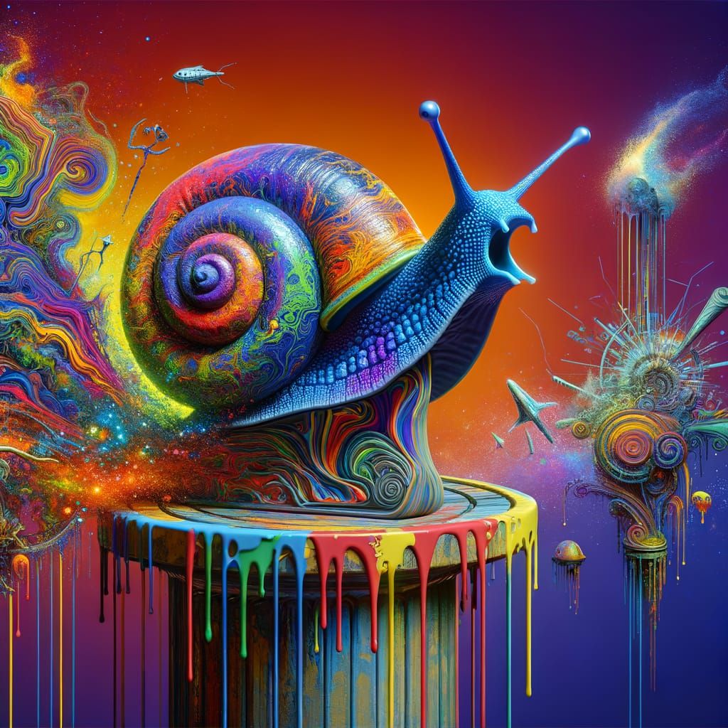 FIB 2 prompt - Psychedelic Concept Art of an Angry Snail on ...