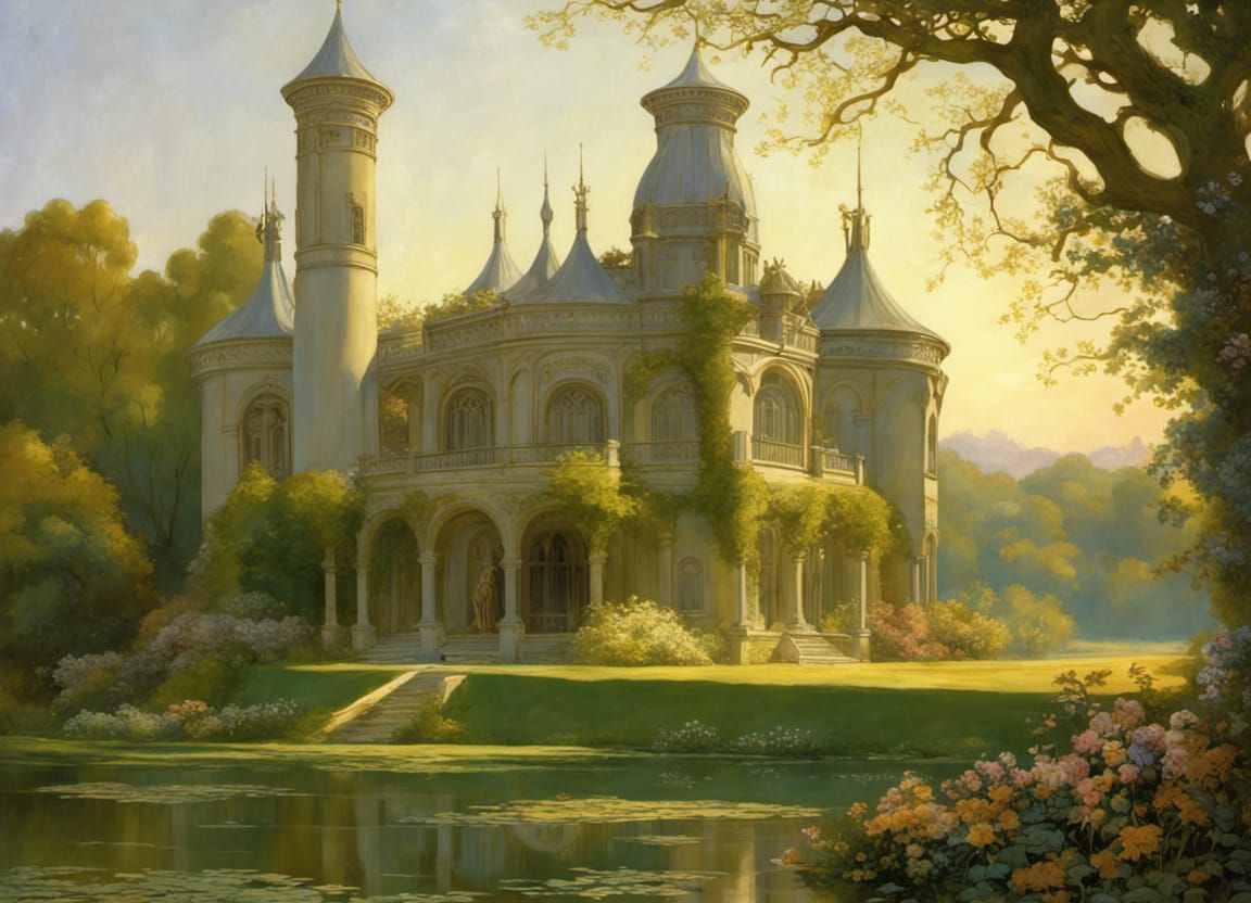 Spring Castle - AI Generated Artwork - NightCafe Creator