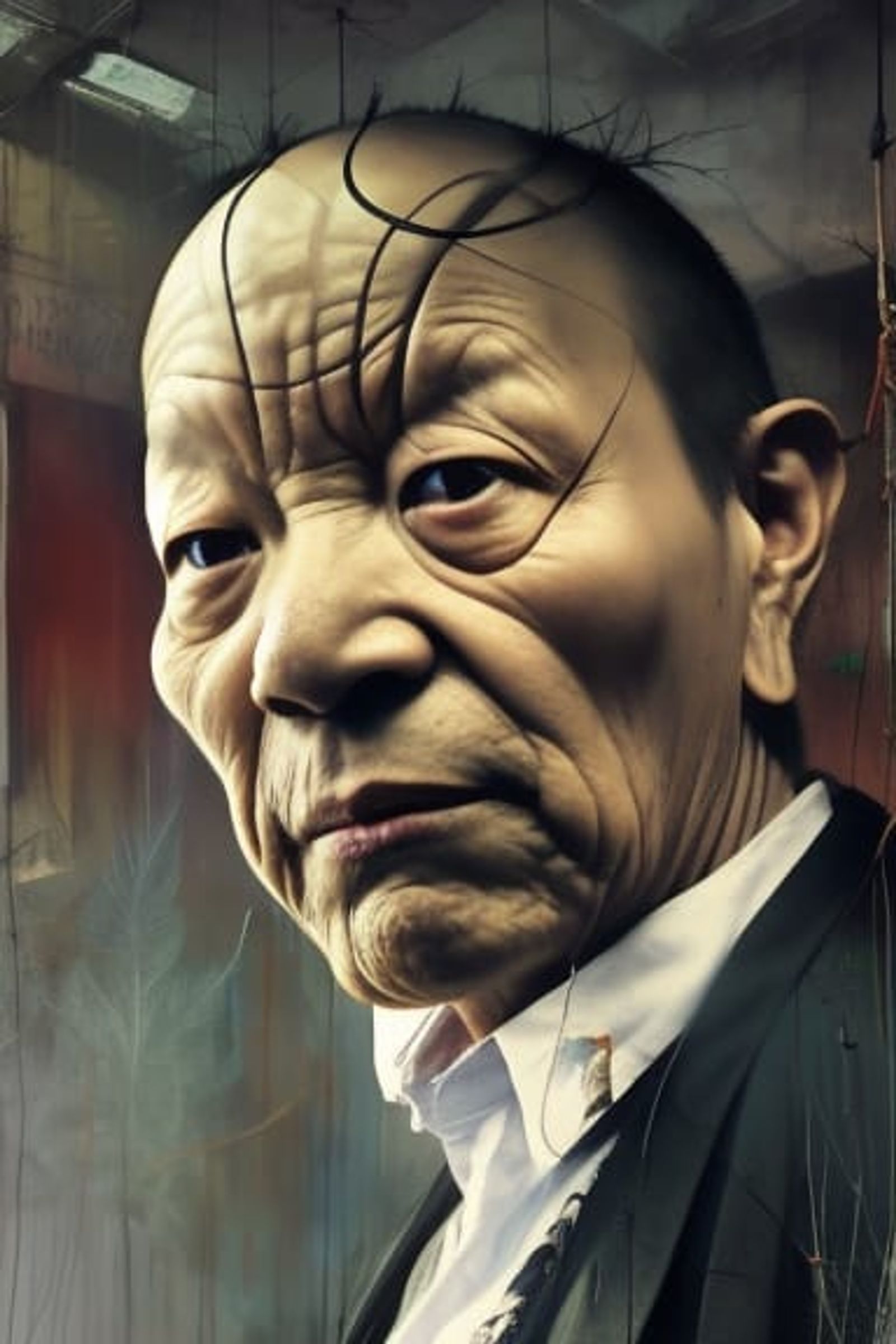 Beautiful woman, flaming long red hair, curvy, wearing seethrough top ...