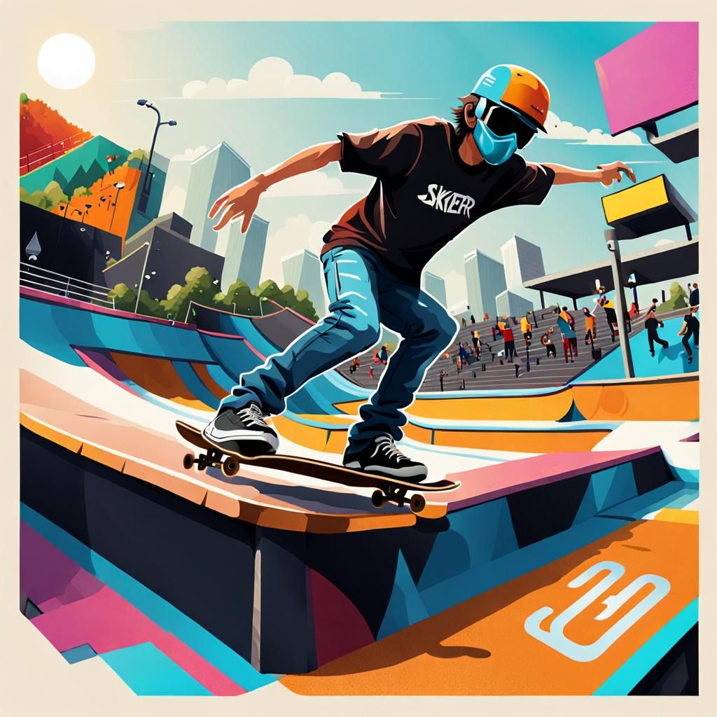 skater in a skatepark - AI Generated Artwork - NightCafe Creator