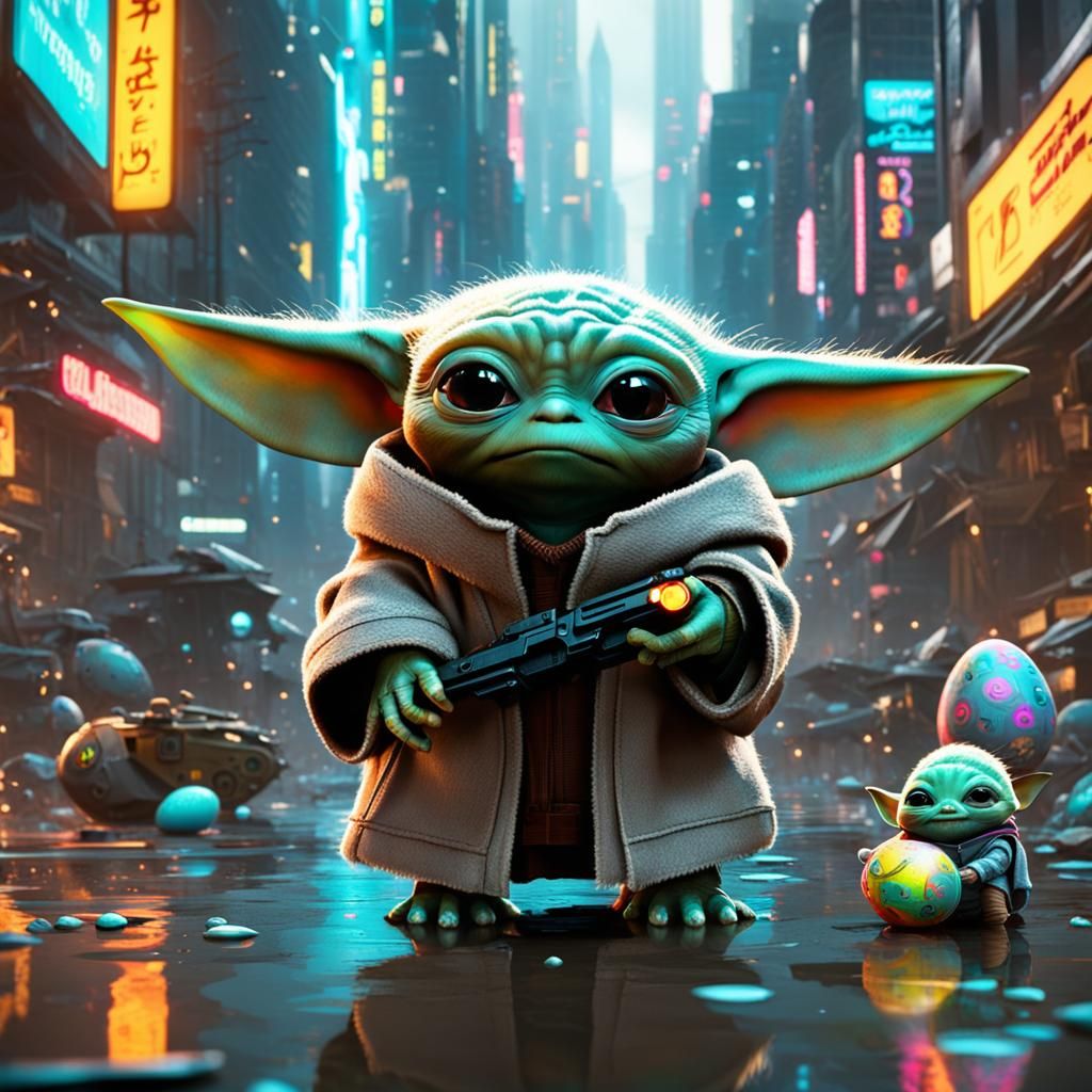 Grogu at an Easter Egg Hunt (series) - AI Generated Artwork - NightCafe ...