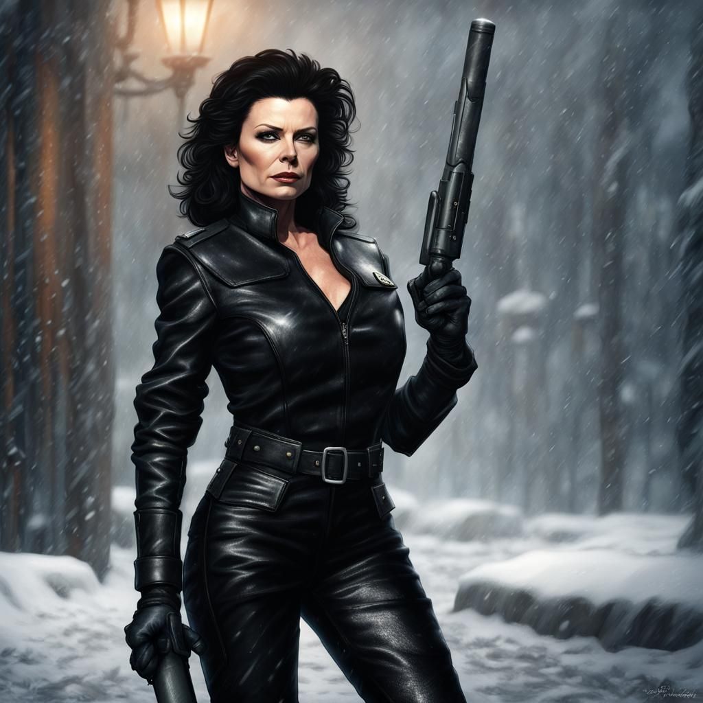Jane Badler from the sci-fi series V is dressed as a Prison Guard in ...