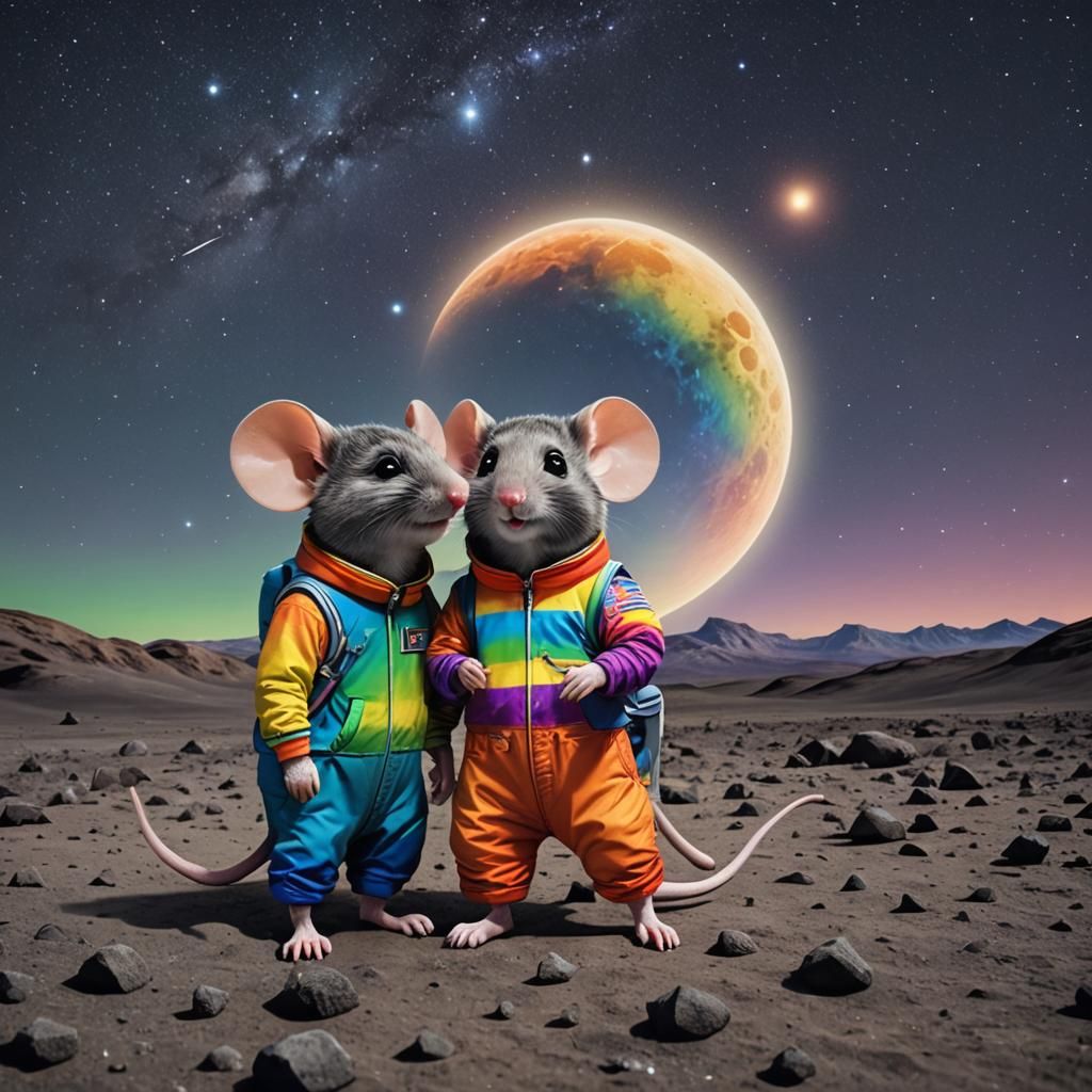 Gay Mouse married his mouse boyfriend wearing rainbow shirts and pants ...