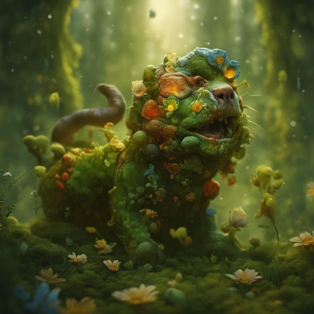 Rarely seen forest moss creature - AI Generated Artwork - NightCafe Creator
