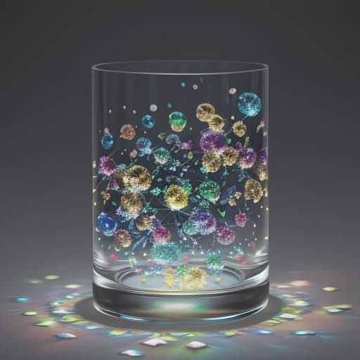 Vibrant Glass Bubbles in Whimsical Origami Style - AI Art