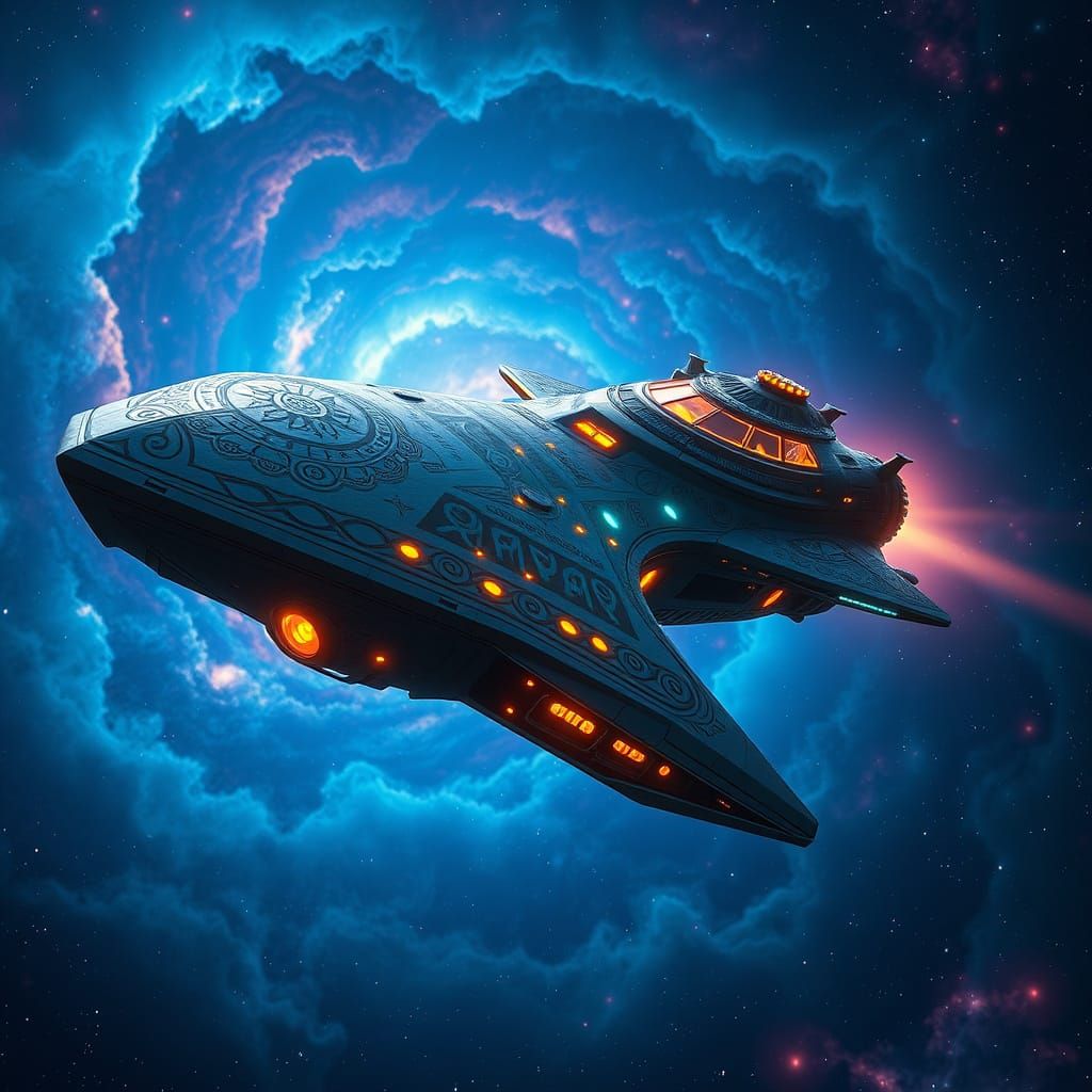 tribal space - Mystical Tribal Spaceship Soars Through Cosmi...