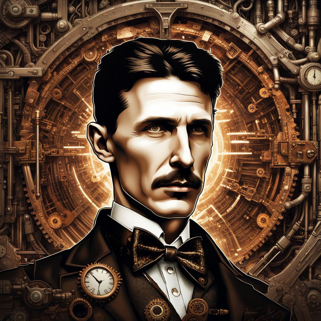 Nikola Tesla Steam Punk Verion 1 - AI Generated Artwork - NightCafe Creator