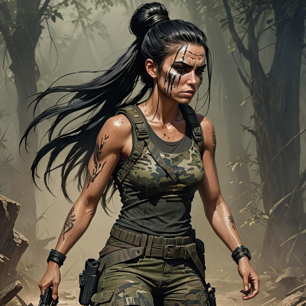 young woman, commando. - AI Generated Artwork - NightCafe Creator