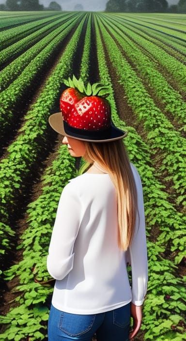 🎶 She Wore A Strawberry Beret, The Kind You Find On A Secondhand Store - AI Generated Artwork ...