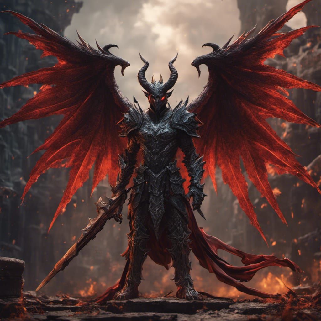 Winged devil knight - AI Generated Artwork - NightCafe Creator