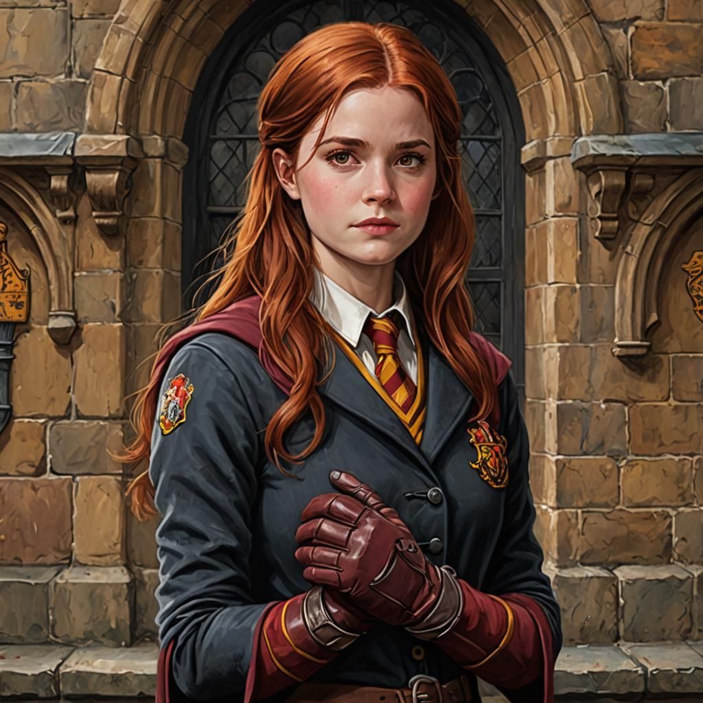 Georgous Ginny, Gryffindor, gallant, gloves, glazing - AI Generated ...